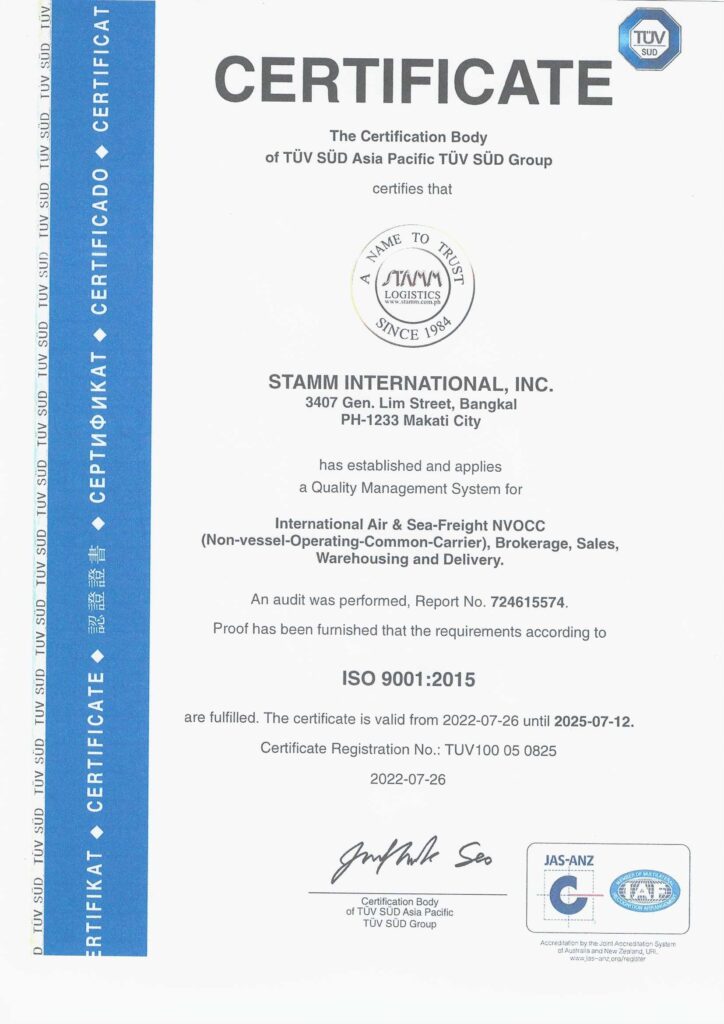 ISO - 2022 | stamm.com.ph